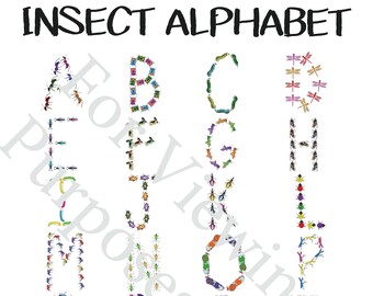 Insect Alphabet Chart Art Print - Etsy