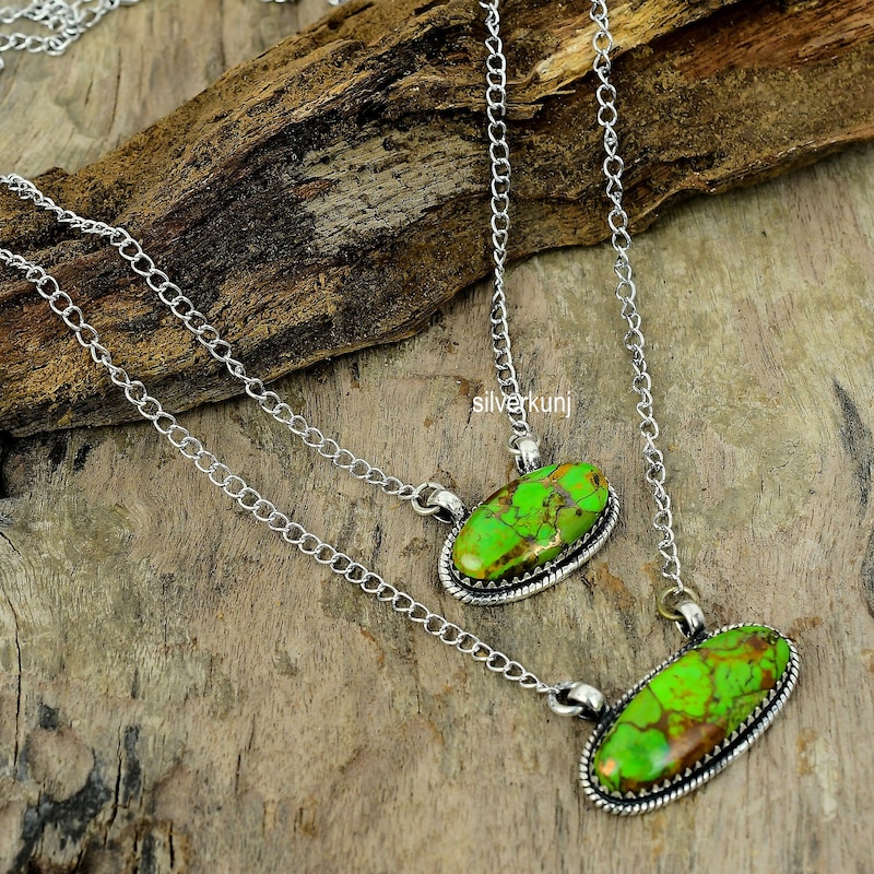 Green Turquoise Necklace - Etsy