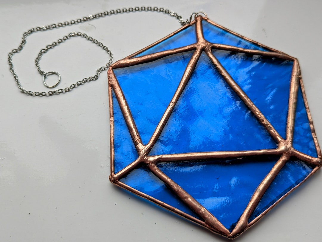 Blue D20 Suncatcher Dungeons and Dragons, Dnd, Dice, Tabletop Games ...
