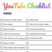 Youtube Video Checklist Printable - Etsy Canada