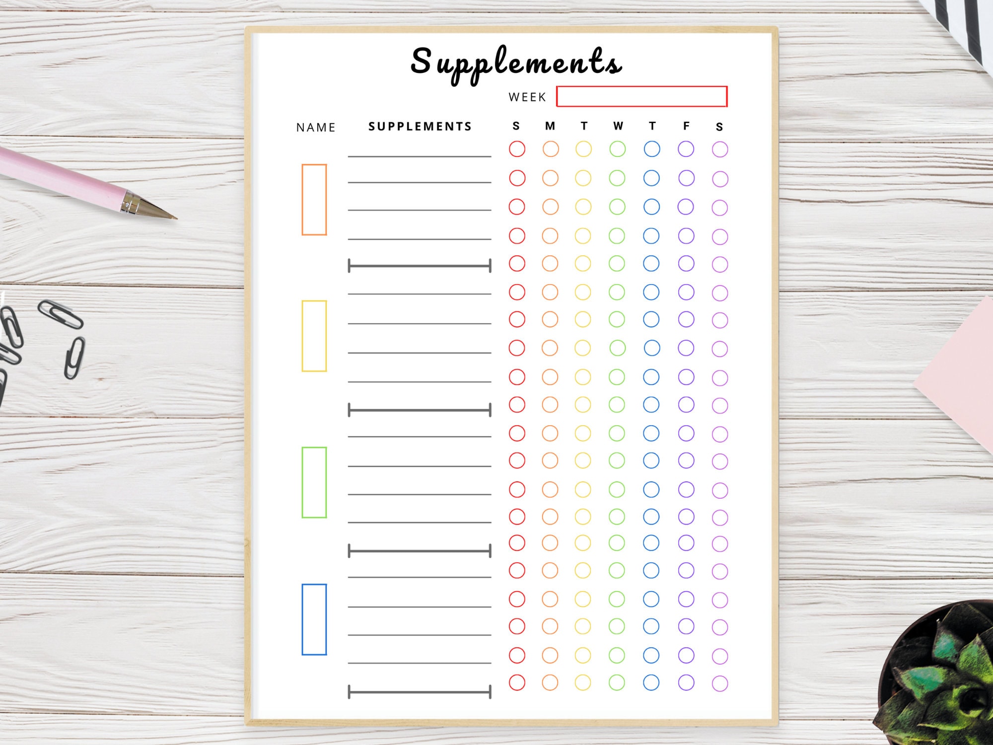 Vitamin and Supplement Tracker Chart Printable - Etsy Canada