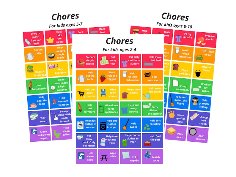 Kids Chore Charts Printable - Etsy