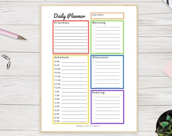 Daily Block Schedule Daily Planner Printable Time Blocking - Etsy
