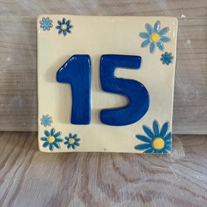 Ceramic Tile , Tile With Number, House Sign, Number , Custom Made Tile ...
