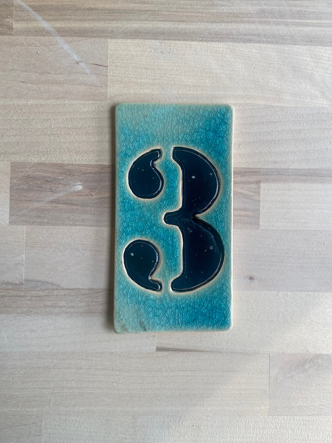 Ceramic Tile, Tile With Number Three, Ceramic House Number, Number ...