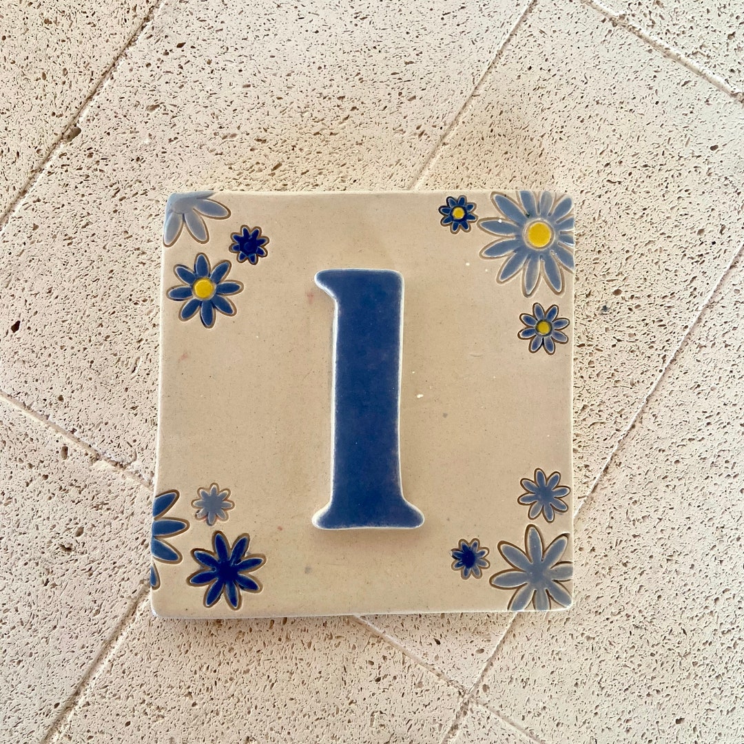 Ceramic Tile Tile With Number House Sign Number Custom - Etsy