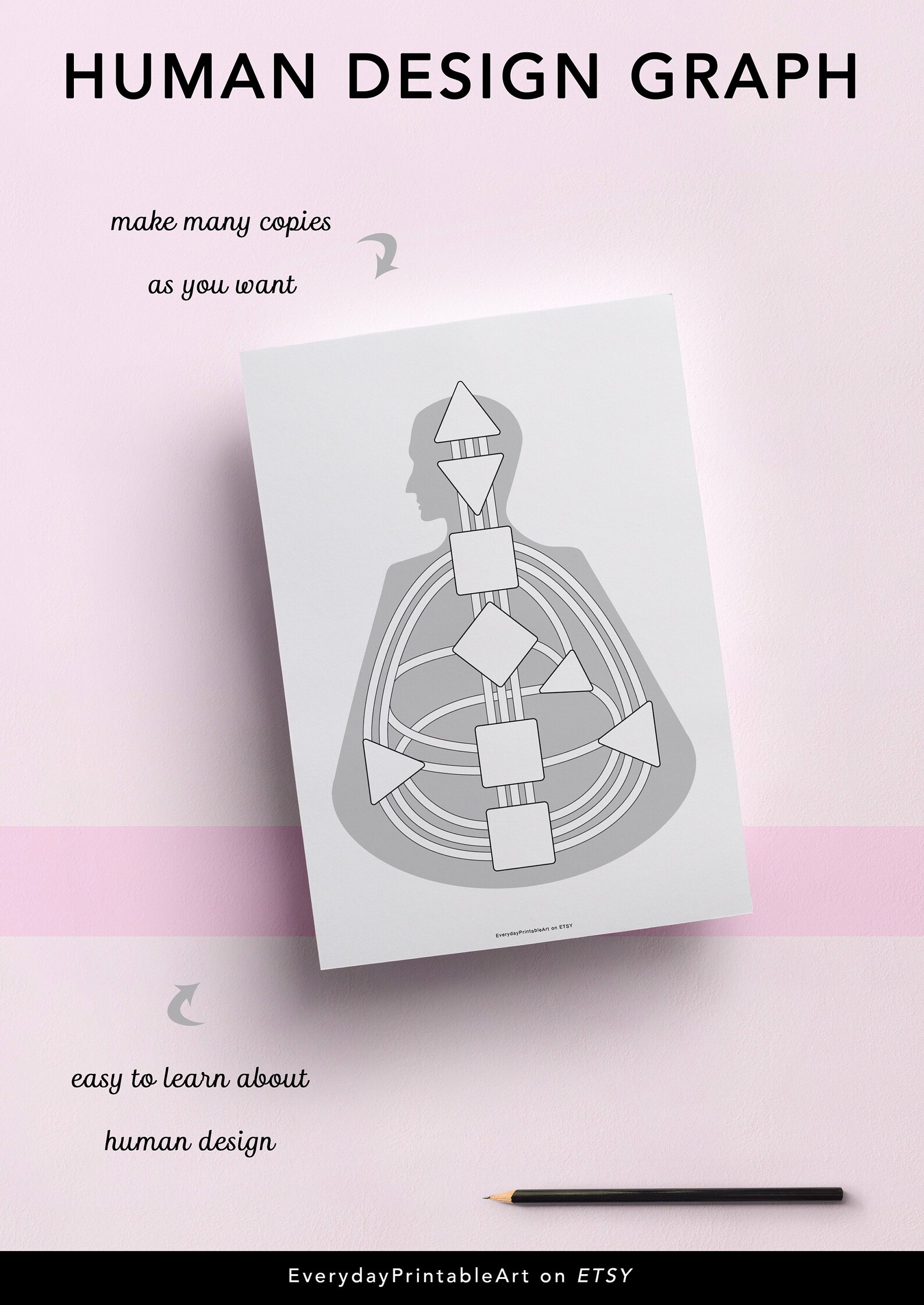 Human Design Chart, Body Graph Printable, Human Design Template ...