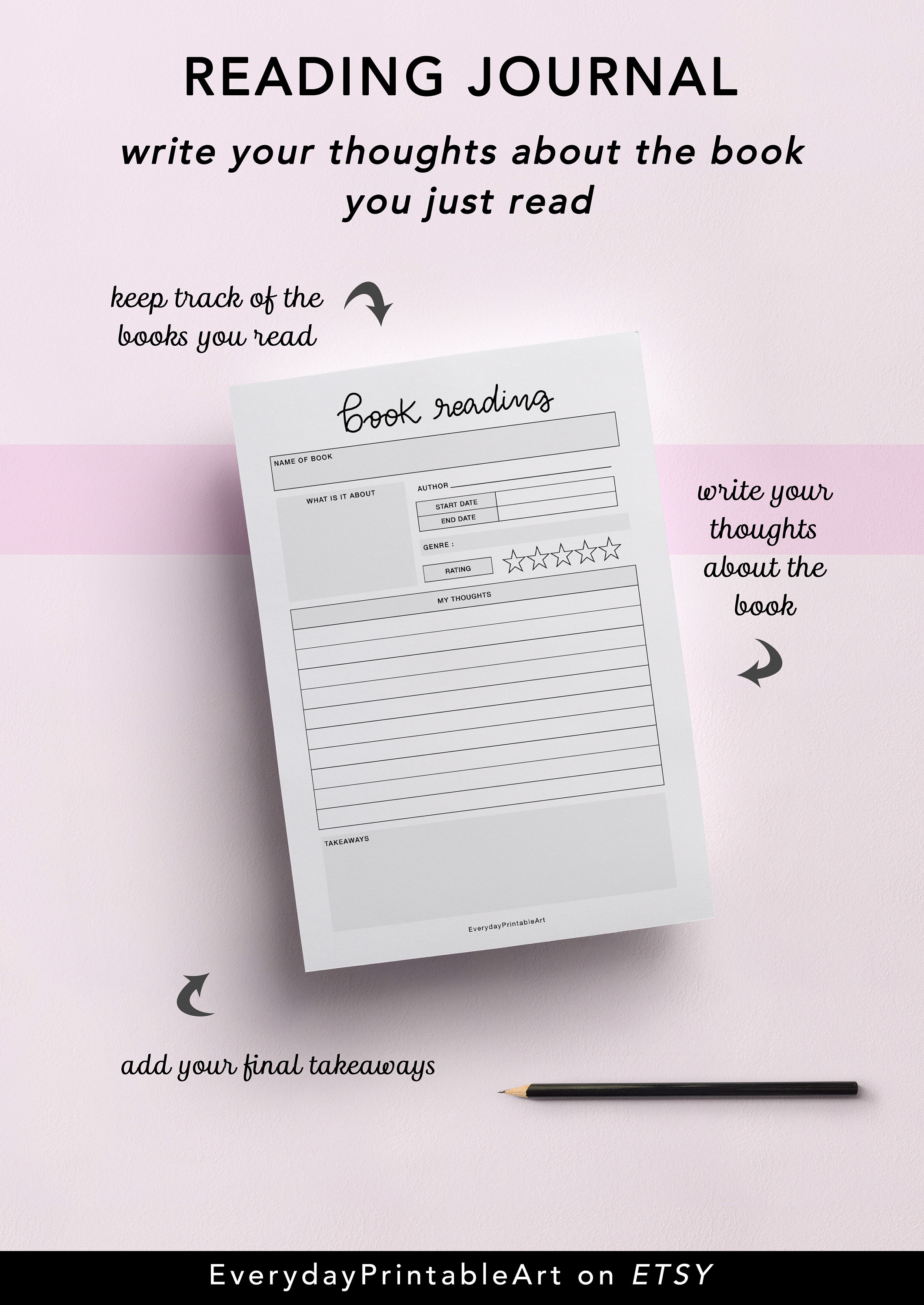 Books Reading Journal Printable Reading Tracker Reading Log - Etsy