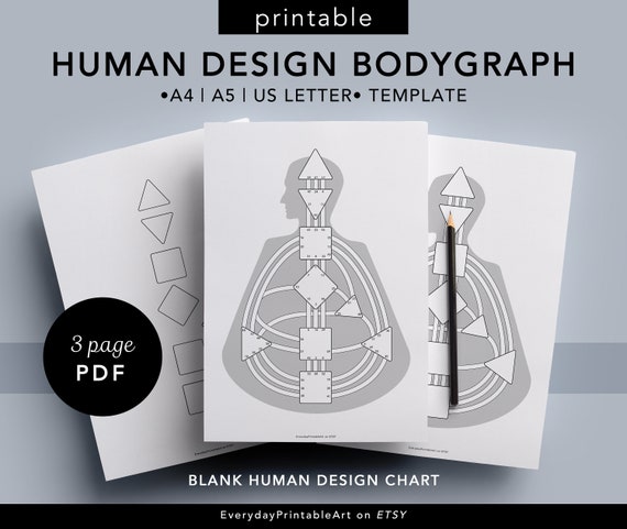 Human Design Chart Body Graph Printable Human Design - Etsy Australia