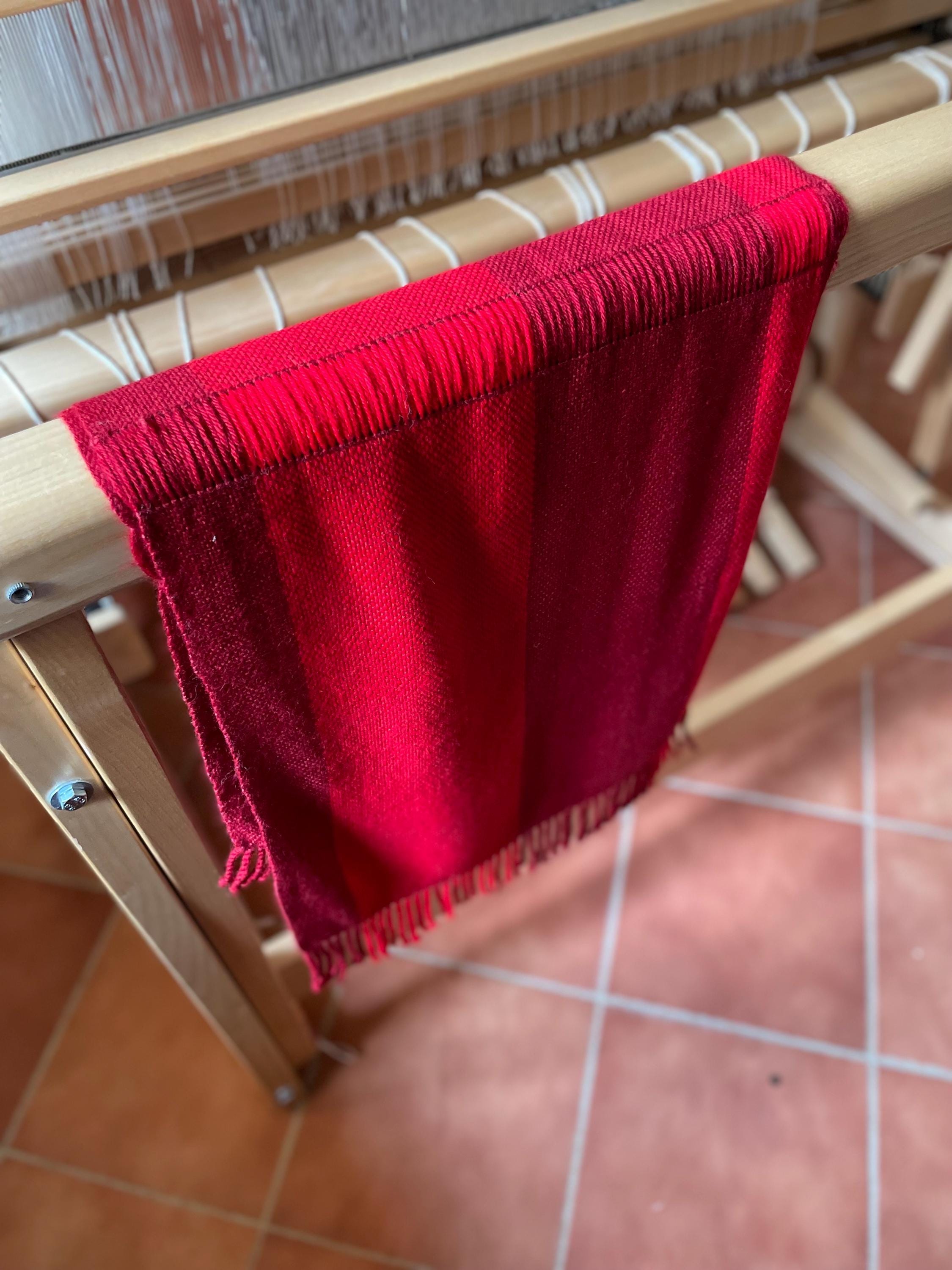 Merino Wool Scarf, Red, Maroon, Handmade, Handwoven on a Loom, Winter ...