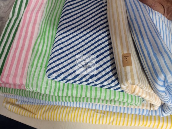 Striped Voile Cotton Fabric by the Yard Shirt 100% Cotton - Etsy