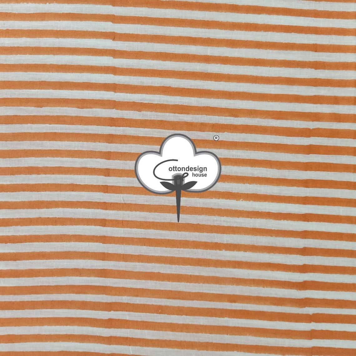 Orange Stripe Cotton Fabric by the Yard Dressmake Fabric Soft - Etsy