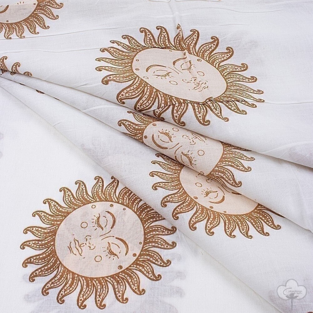 Sun Print Fabric by the Yard Native Sun Fabric Hand Block - Etsy