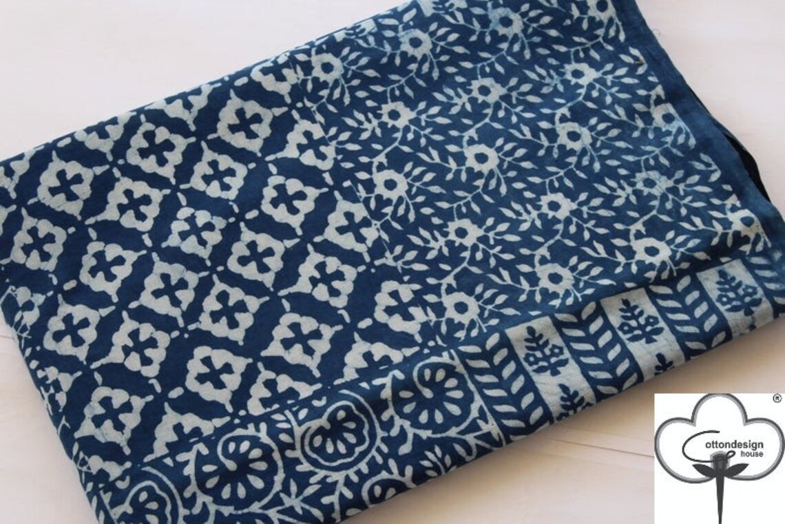 Blue Multi Indigo Hand Block Print Indian Handmade 100% Cotton | Etsy