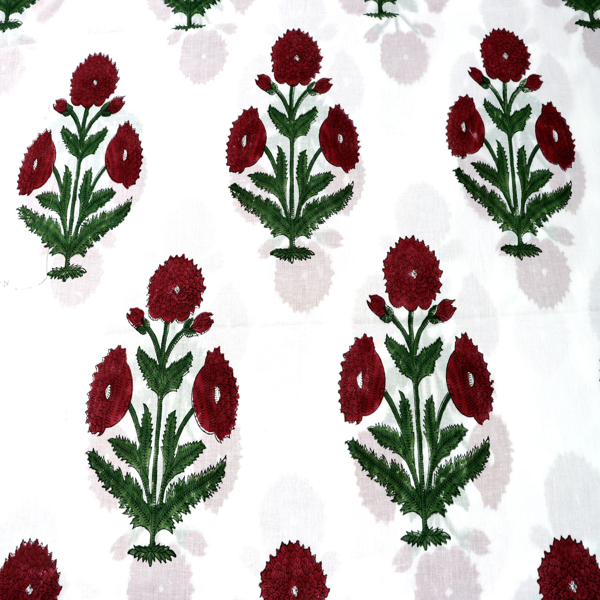 Mughal Buta Block Print Fabric Indian Hand Block Print - Etsy