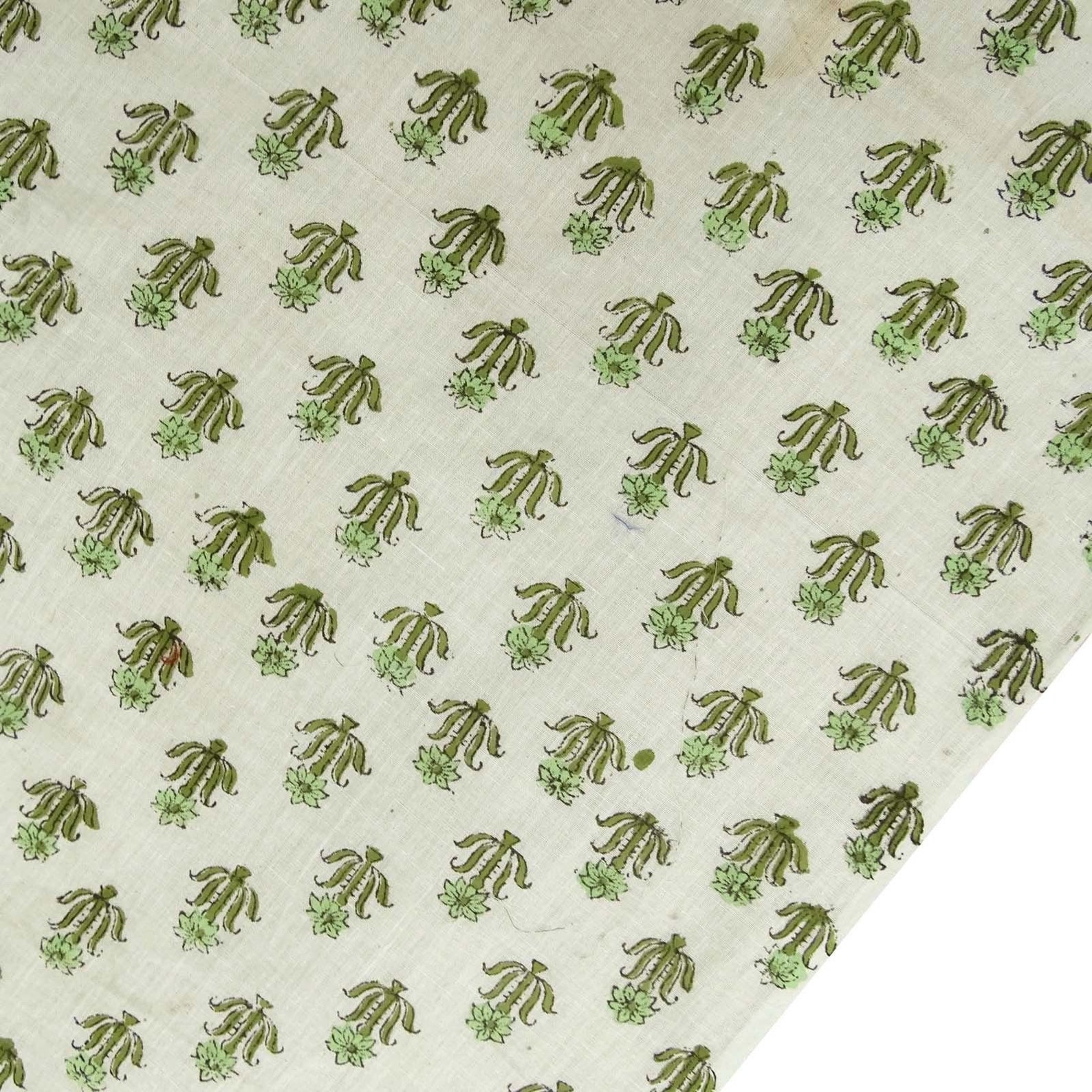 Green Floral Hand Block Print Indian Handmade 100 % Cotton - Etsy