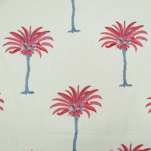 Palm Tree Print Cotton Fabric Block Print Fabric Dress | Etsy