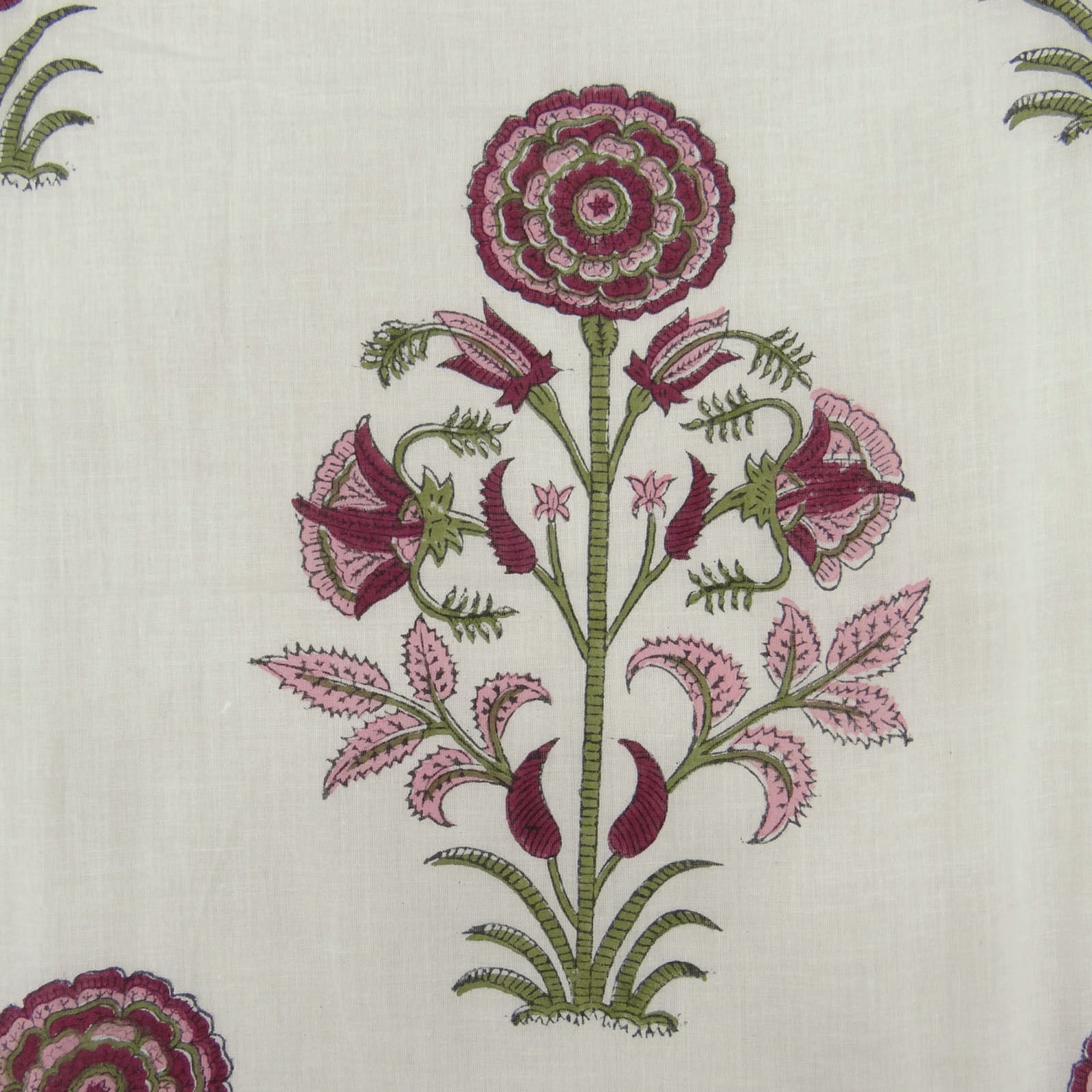 Pink Multi Floral Hand Block Print Indian Handmade 100% Cotton - Etsy