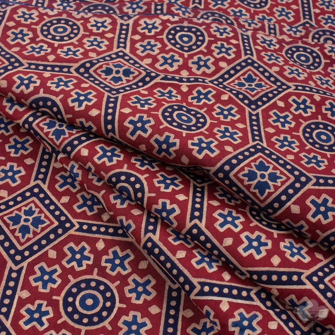 Natural Indigo print fabric, Cotton fabric, Fabric by yard, India ...