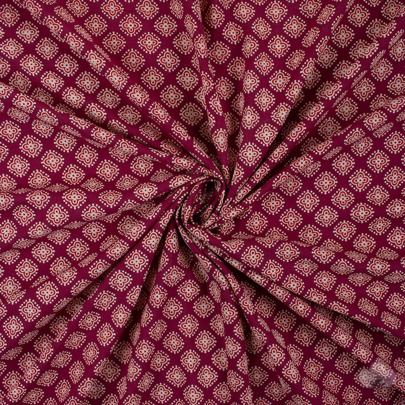 Block Print Ajrakh Fabric - Etsy