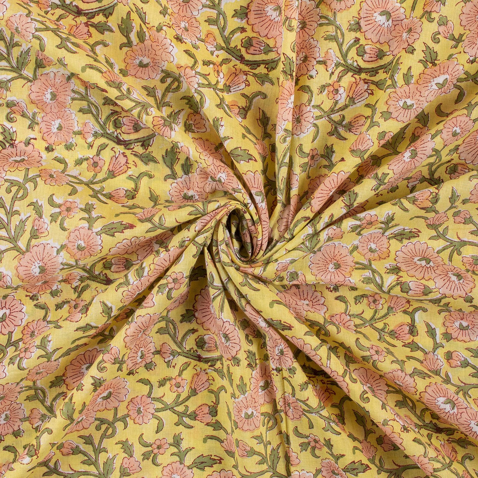 Multi Color Bundle Fabric Hand Block Floral Print Fabric Indian 100% ...