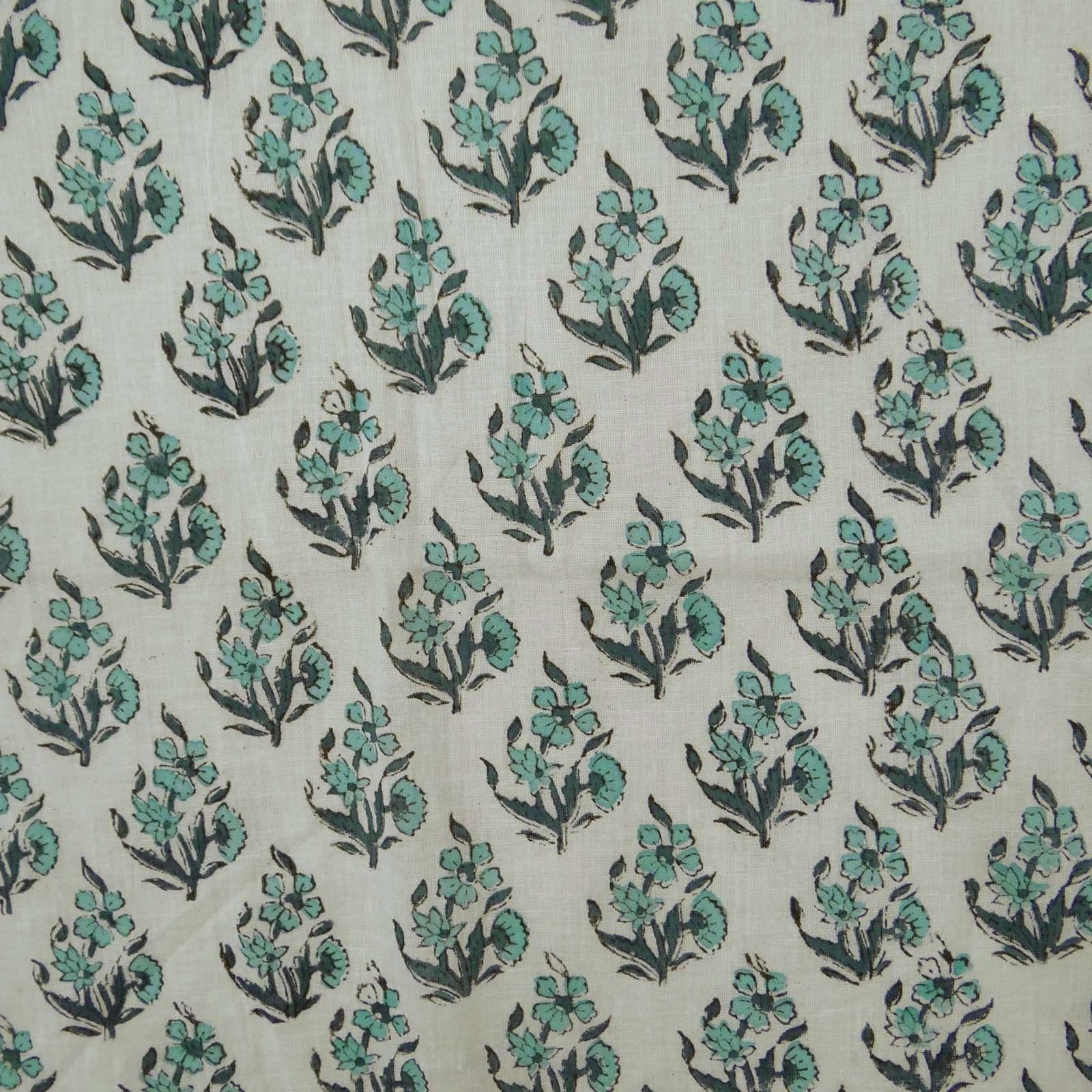 Floral Block Print Fabric cotton Summer dress fabric By the | Etsy