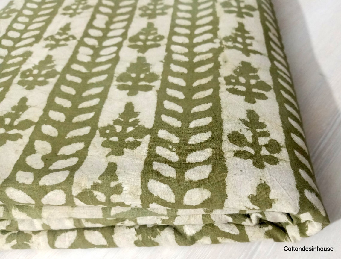 Dabu Hand Block Print Fabric 100% Cotton Handmade Natural | Etsy