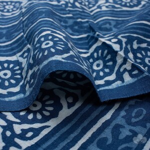 Indigo Blue Hand Block Print Summer Dress Home Decor Indian 100 % Pure ...
