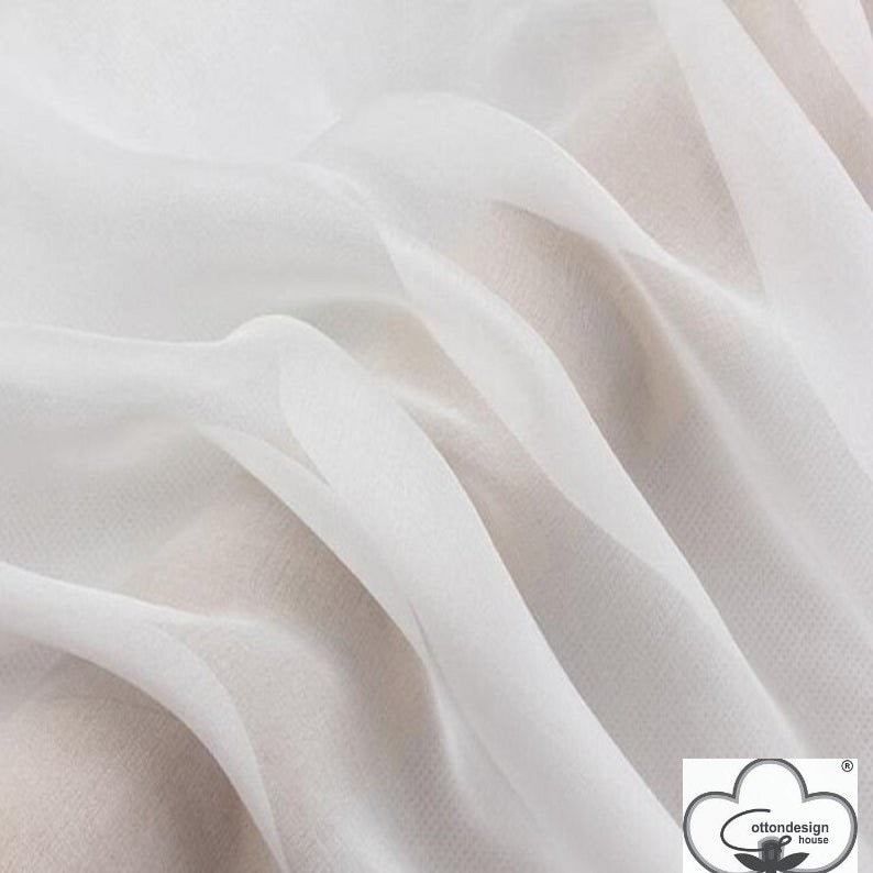 White Sheer Voile Fabric Lawn Cotton Fabric by the Yard Solid Soft ...