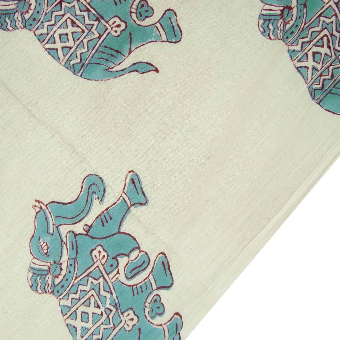 Elephant Print Indian Handmade Hand Block Print 100% Cotton - Etsy