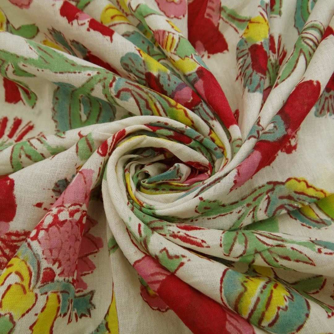 Indian Block Print, Indian Cotton, Hand Stamped Printing, by the Yard ...