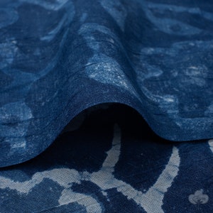 Indigo Blue Block Print Fabric Handmade Floral Print Fabric Jaipur ...