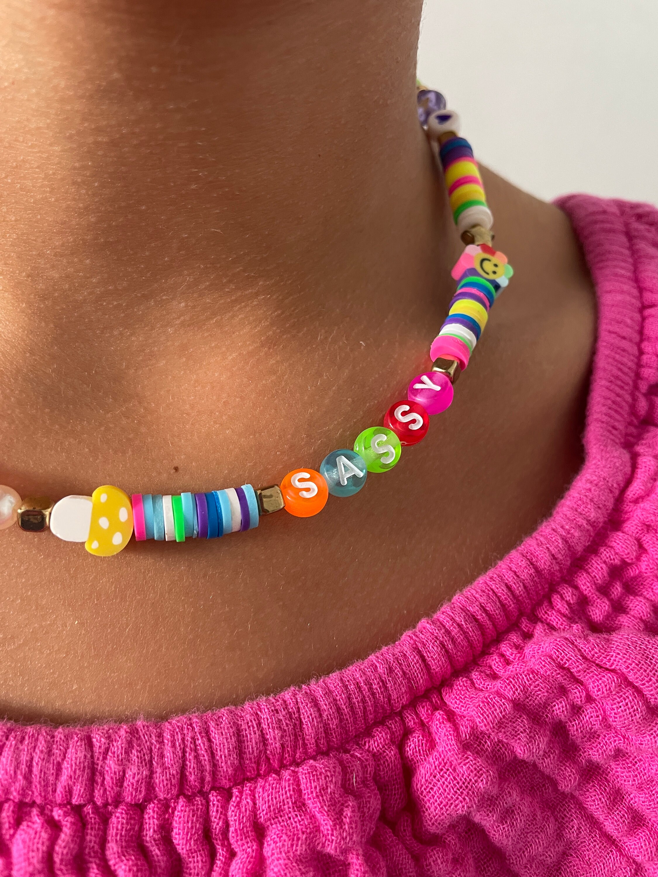 SASSY Chunky Smiley Face Necklace/jewelry/kawaii Style/teenager - Etsy