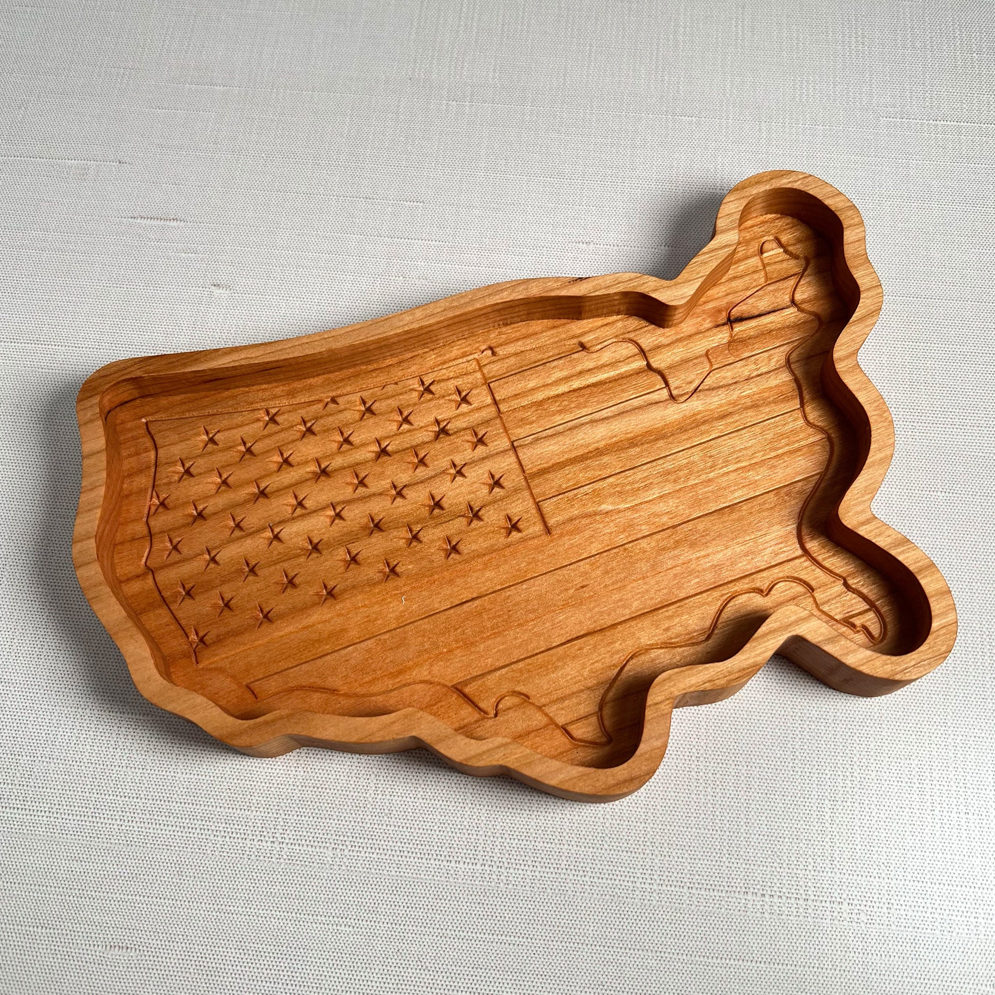 USA Map & Flag Wood Tray Food-safe Catchall Tray - Etsy