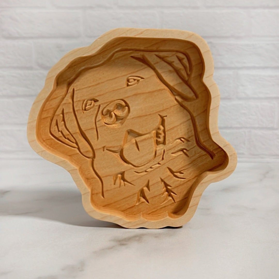 Labrador Wood Tray Dog Face Food-safe Catchall Tray, EDC Tray ...