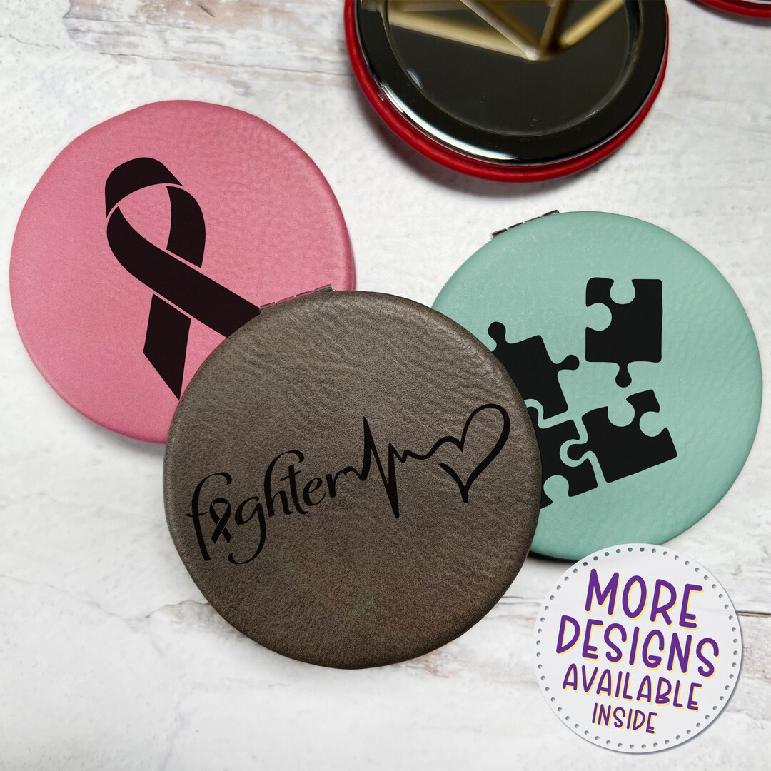 Compact Mirror Awareness Designs Leatherette Engraved on - Etsy