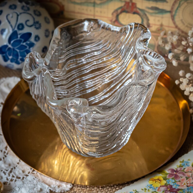 Hand Made Vintage Vase Lasi Ruusu Design Finland Tealight - Etsy