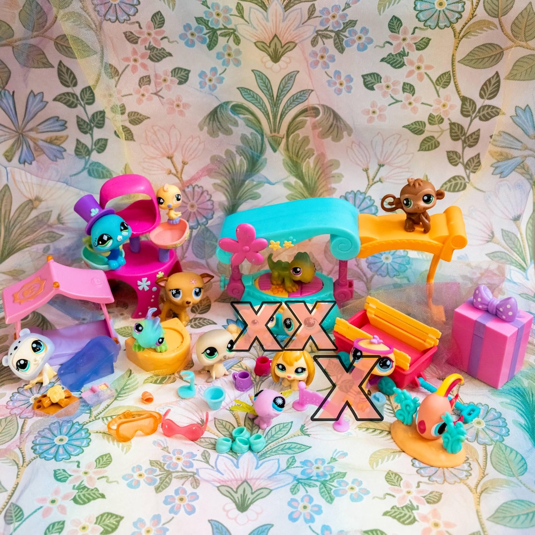 Y2K Littlest Pet Shop Large Animal & Accessories Set Hasbro 2000s LPS ...