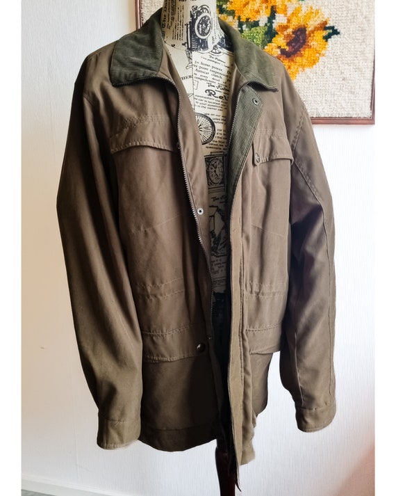 Men's Unisex Vintage Olive Green Outdoor Jacket, EU 5… - Gem