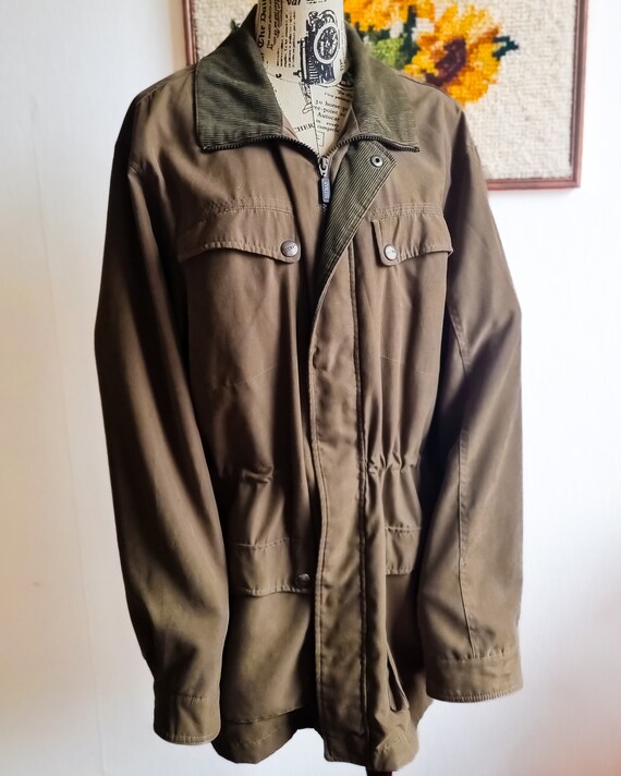 Men's Unisex Vintage Olive Green Outdoor Jacket, EU 5… - Gem