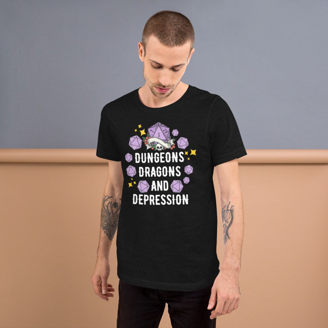 Dnd T-shirt | Dungeons Dragons and Depression Funny Tshirt - Etsy