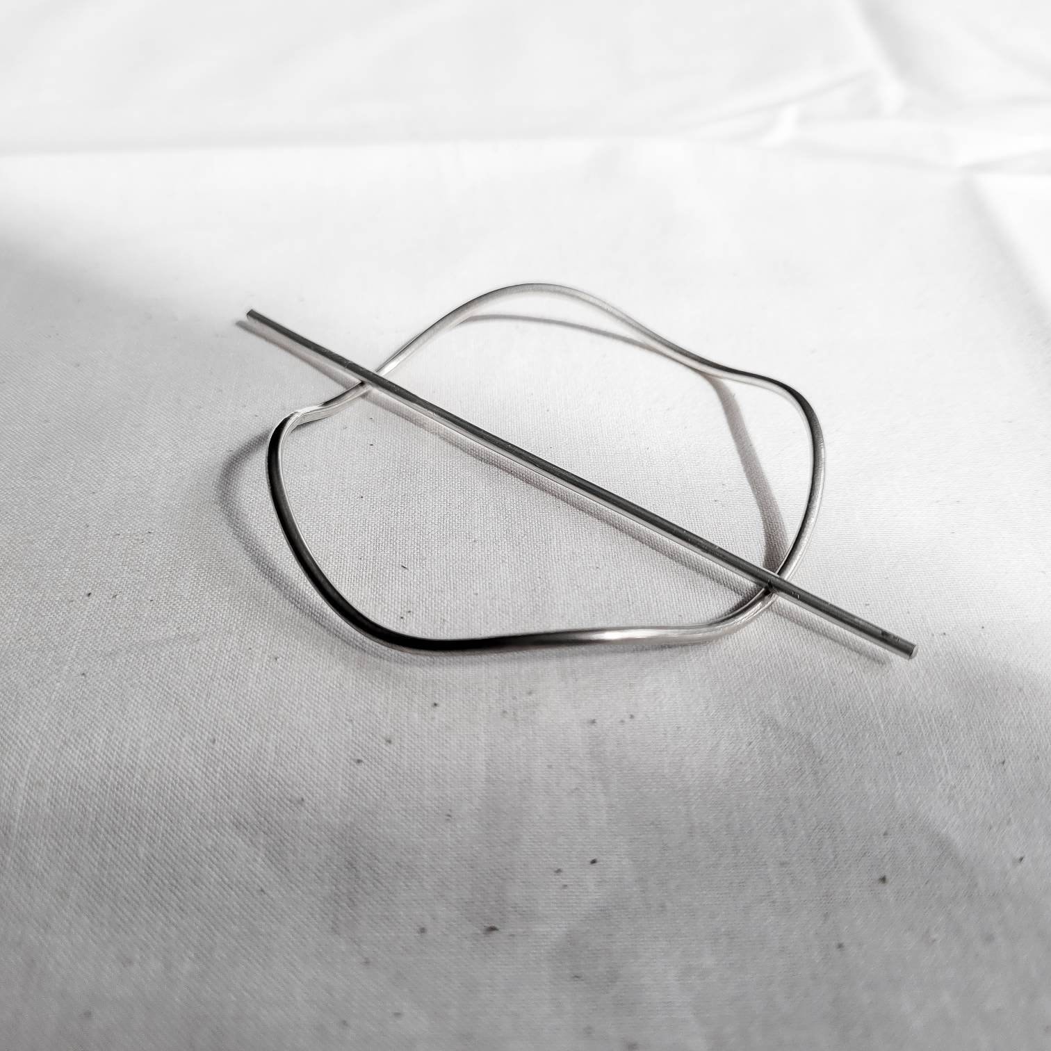 Silver Bun Holder Silver Hair Cuff Wave Hair Slide Hair | Etsy