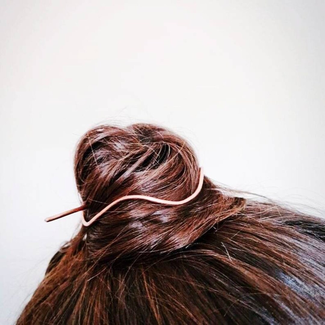 Bun Holder, Copper Hair Cuff, Wave Hair Slide, Copper Hair Pin, Hair ...
