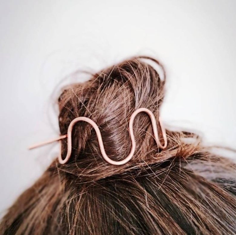 Copper Bun Holder Wiggle Hair Pin Hair Bun Cage Copper Hair - Etsy