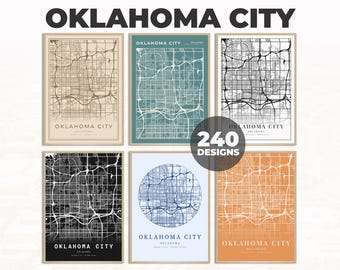 Oklahoma City Map Poster, Oklahoma City City Art, Oklahoma Wall Print ...