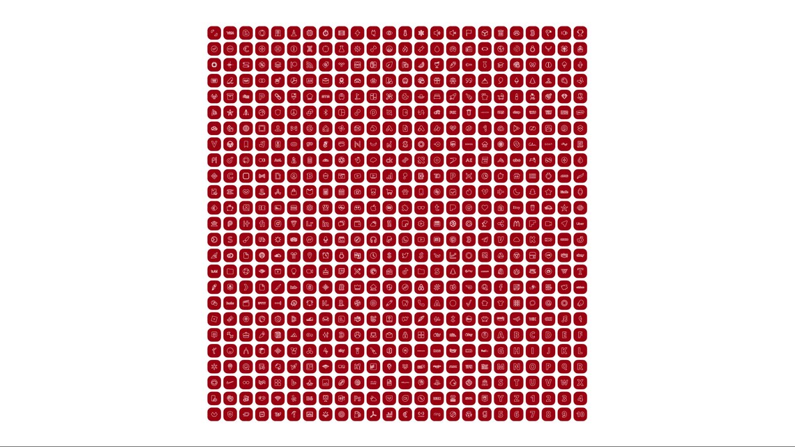 Red Ios App Icons Aesthetic App Icons Red App Covers Red - Etsy