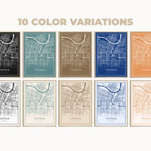 Topeka City Map Art, Topeka Wall Print, Topeka Wall Art, Kansas Print ...