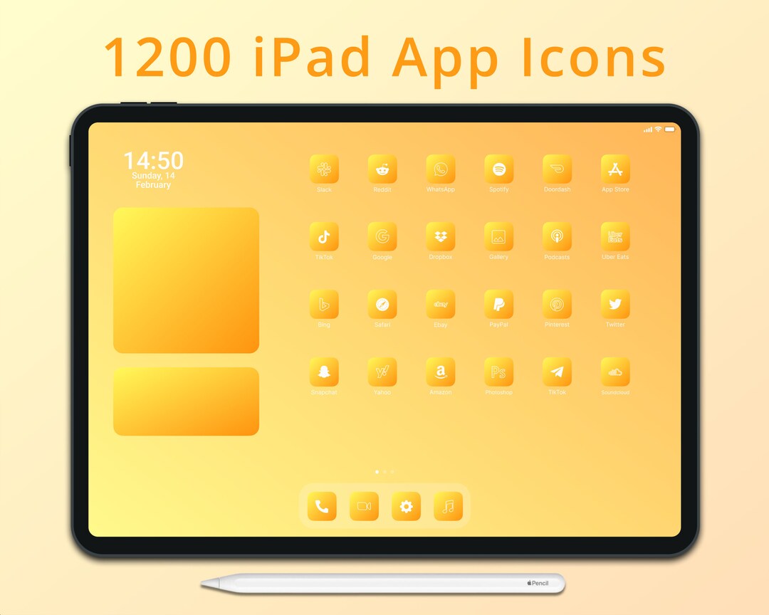 Yellow Gradient iPad App Icons Aesthetic App Icons Yellow Gradient ...