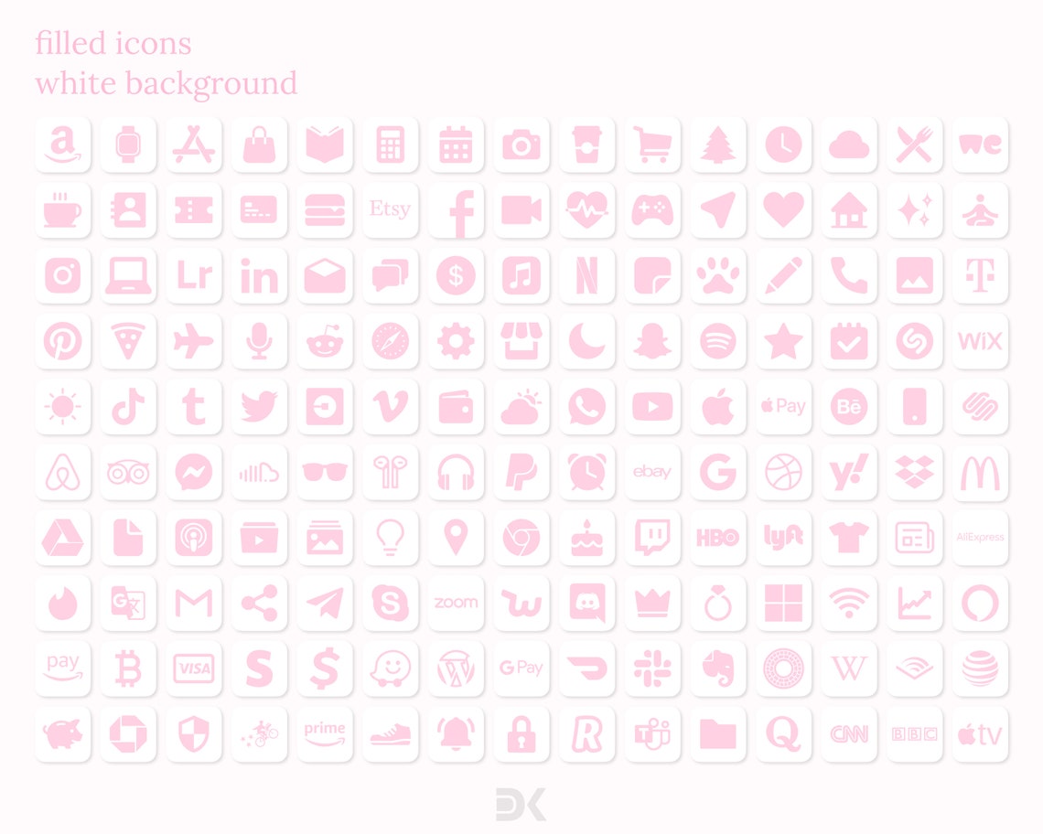 Pink Pastel App Icons Bundle 600 Aesthetic Custom Themed App | Etsy