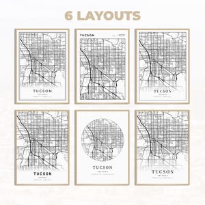 Tucson Poster, Tucson Map Poster, Tucson Street Map Art, Tucson City ...
